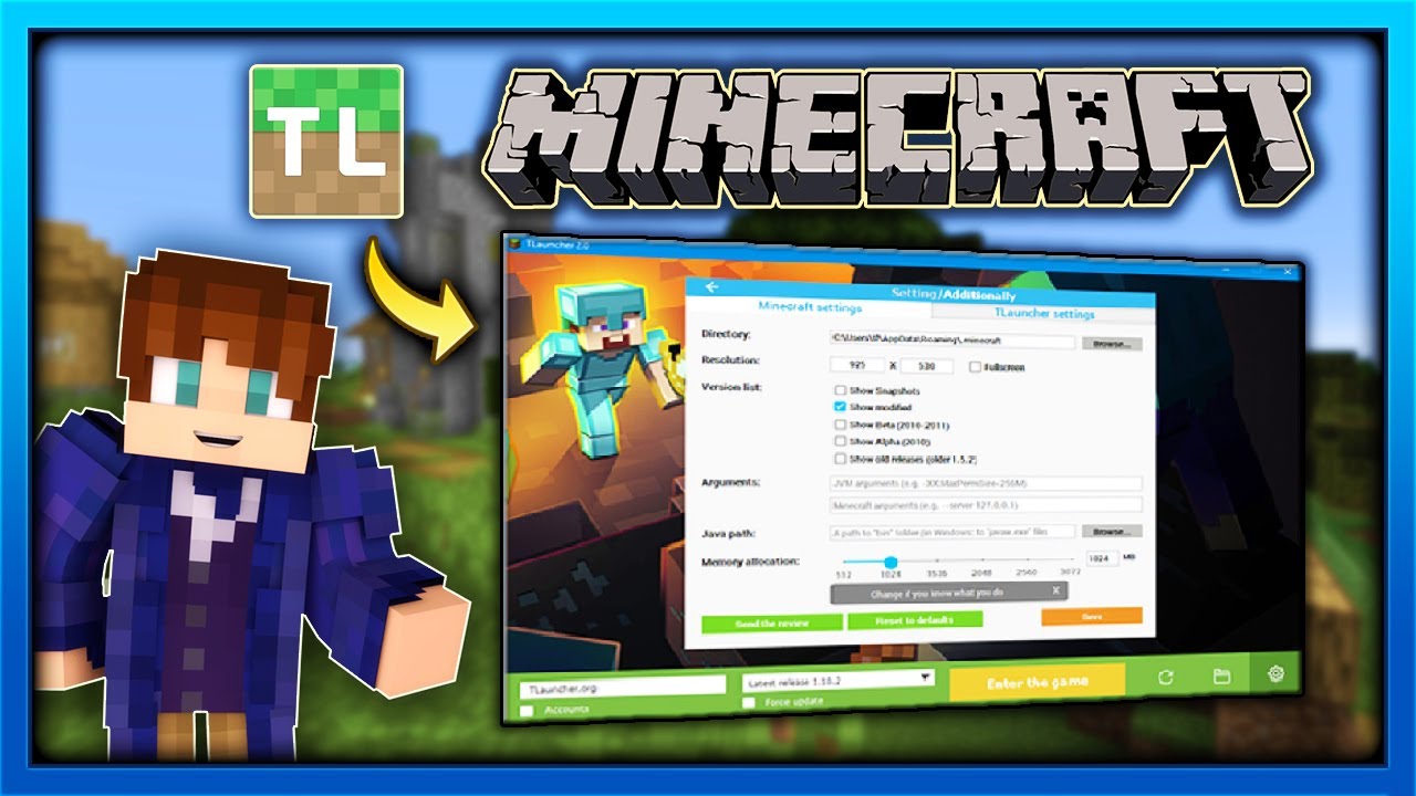 Tải Minecraft Tlauncher PC + Cài đặt Game Mod Full Skin Miễn Phí 2024